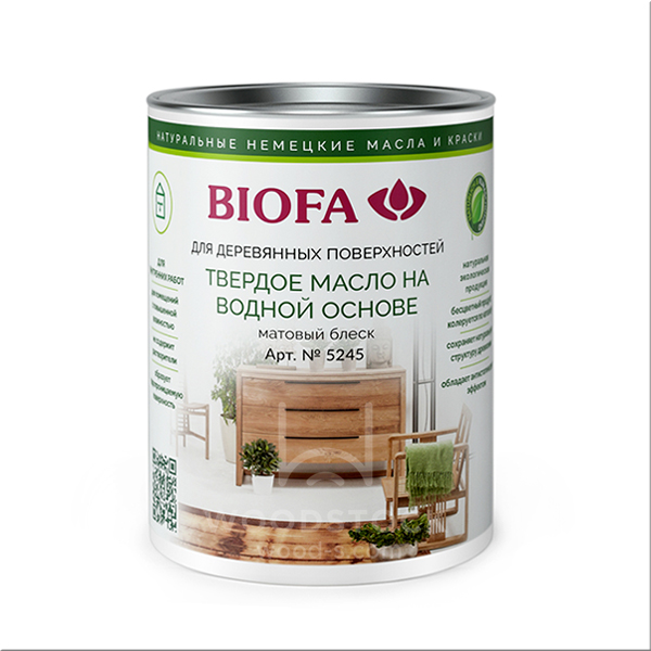 Масло и воск для древесины BIOFA 5245 Твердое масло на водной основе, матовое по выгодным ценам ...
